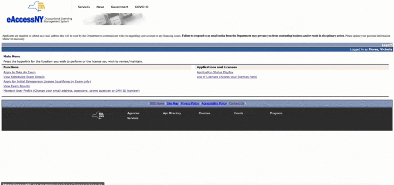 How to Apply for your real estate salesperson license using eAccessNY?